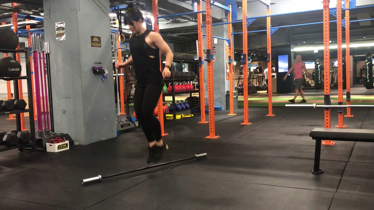 Lateral hops over the bar - YouTube