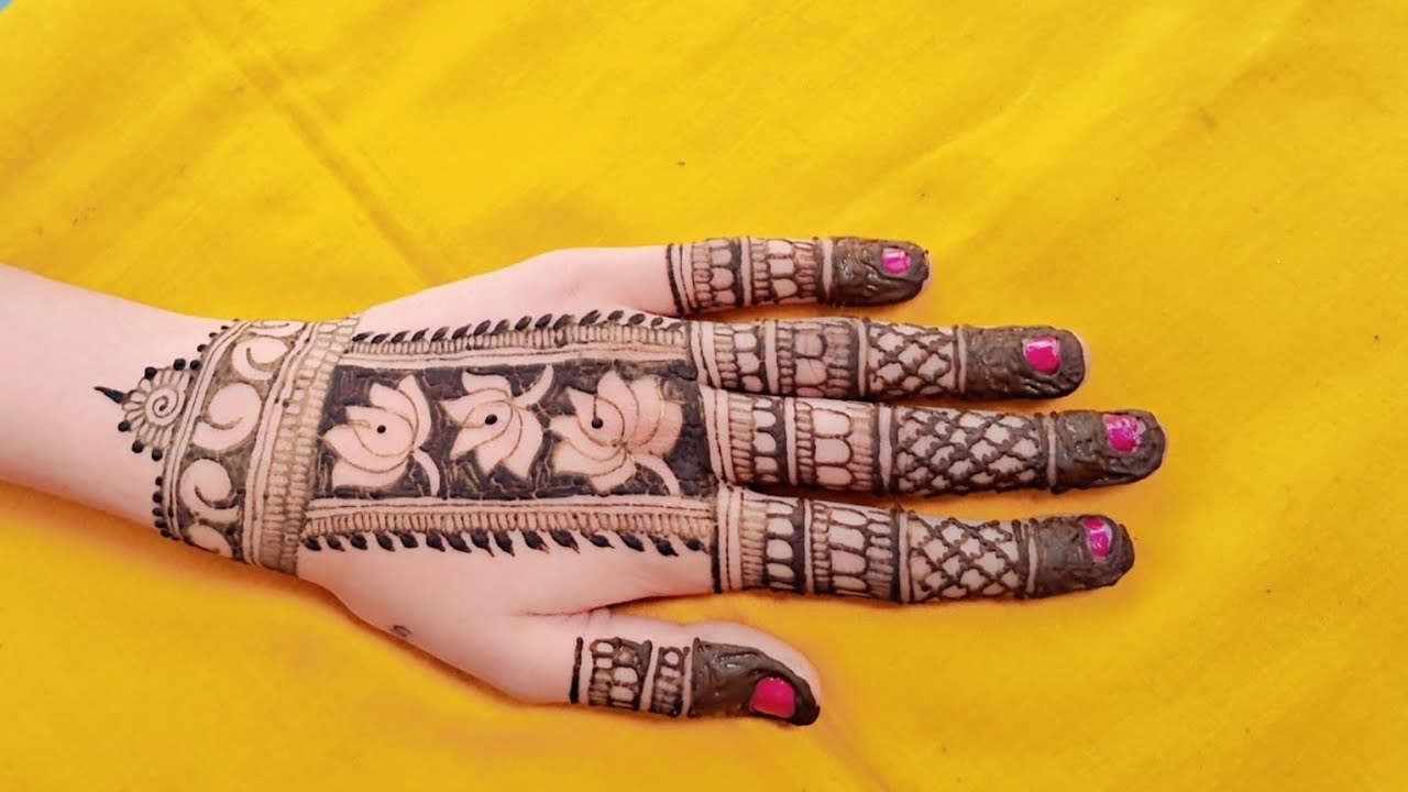 Back hand Lotus Mehndi Design| How to make lotus mehndi design Step by ...