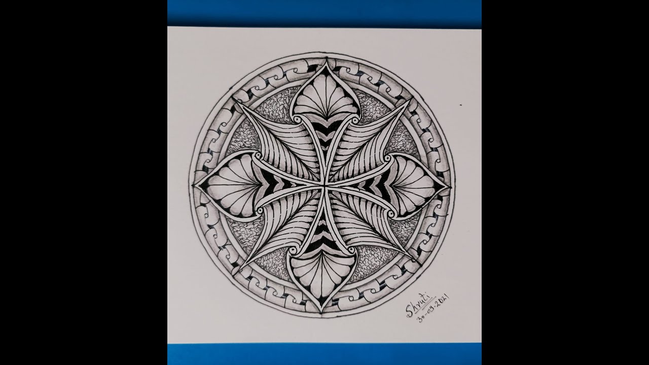 Zentengle inspired art with focus tangle STELLA. - YouTube