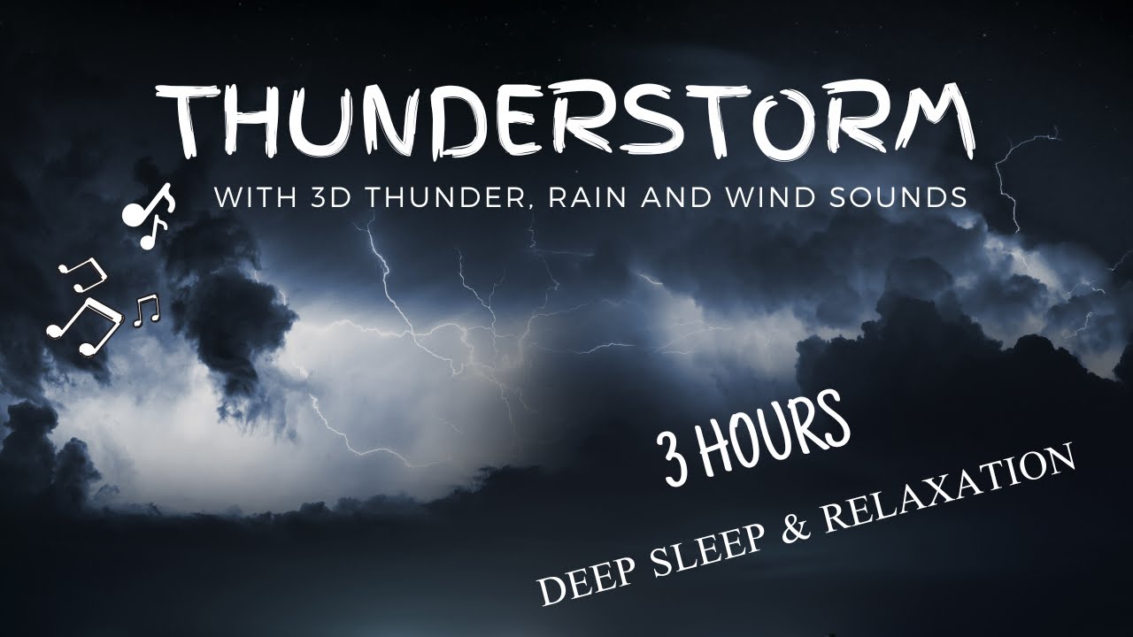 Goodbye INSOMNIA | heavy thunder. rain and wind blowing sounds | 3 ...