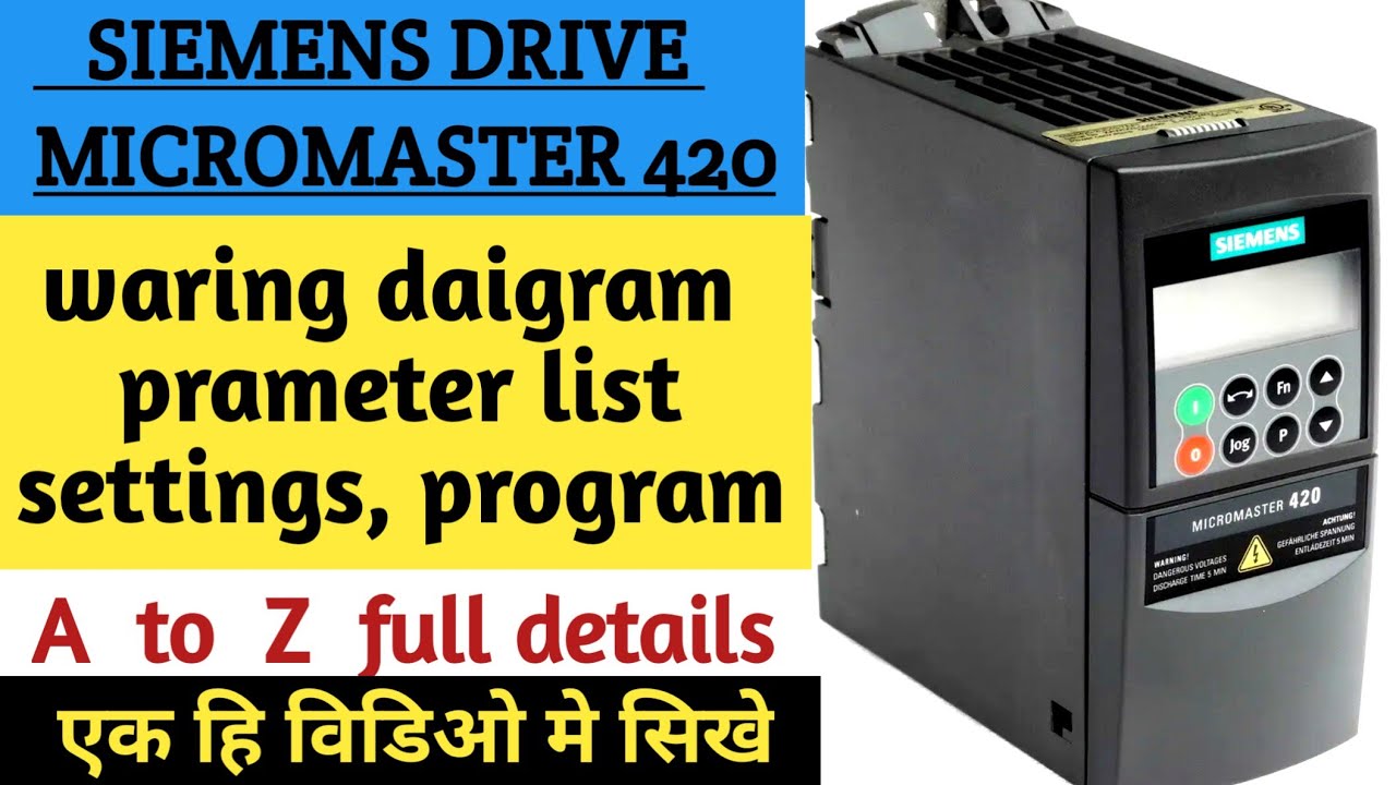 Siemens micromaster 420 drive waring setting in hindi || - YouTube