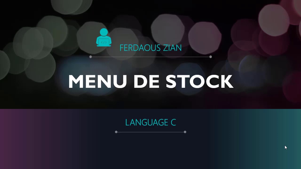 MENU DE STOCK LANGUAGE C - YouTube
