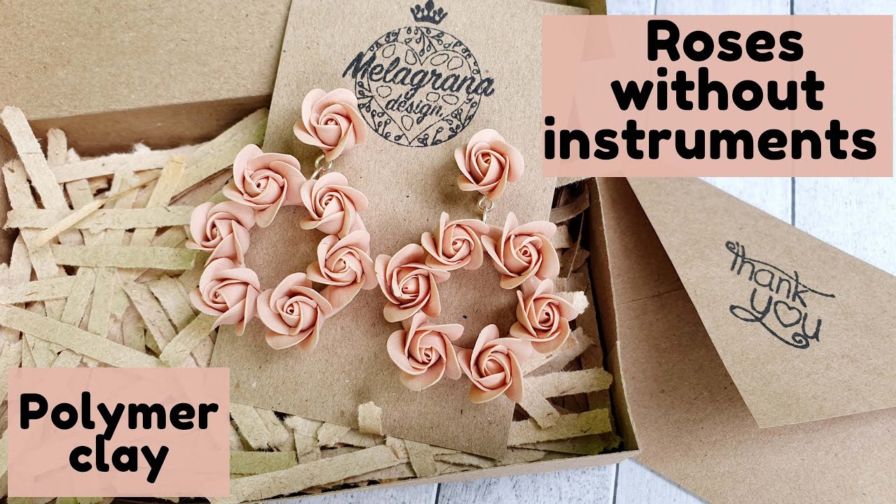 Roses without instruments * Polymer clay * DIY * Tutorial * Melagrana ...