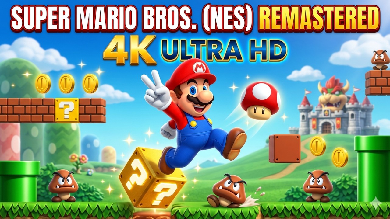 Super Mario Bros. (NES) Remastered 4K Ultra HD - YouTube