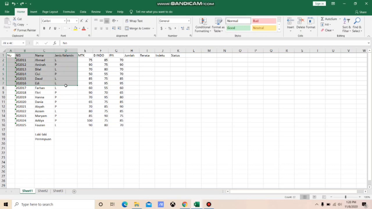 tutor cara menggunakan formula yang ada di mc.excel - YouTube