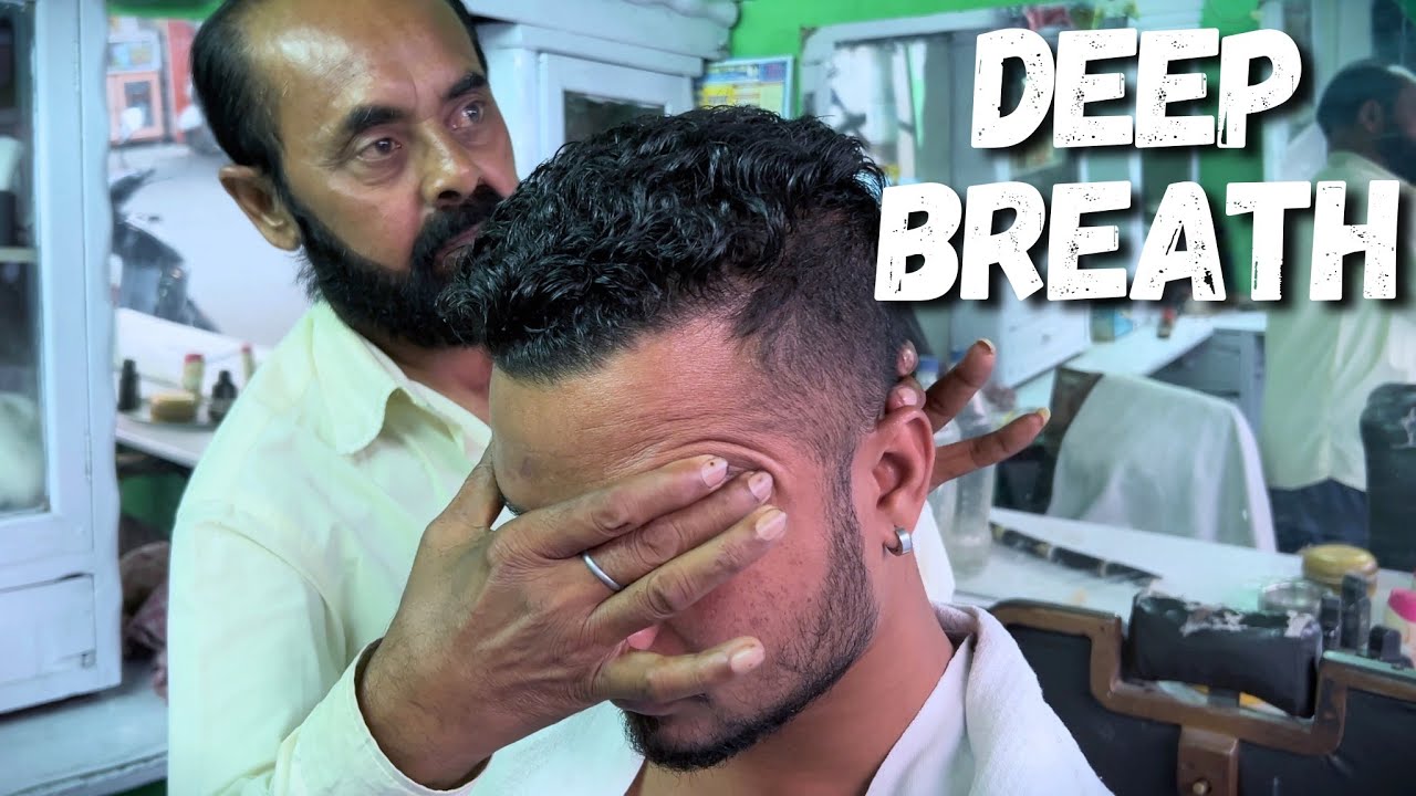 Getting Head Massage after long tired day - Getting relax in barber ...