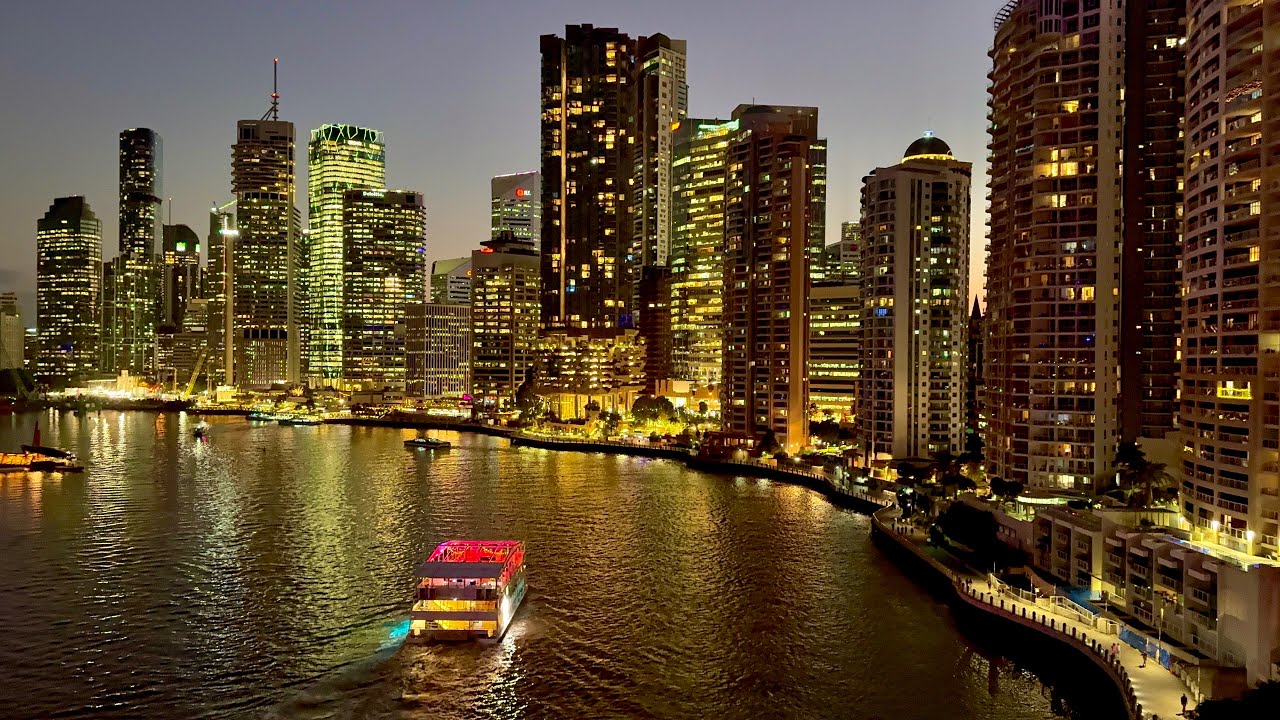 🇦🇺Brisbane Night Walk |🌛 Spring Night In Brisbane Story Bridge 2024🦘 ...