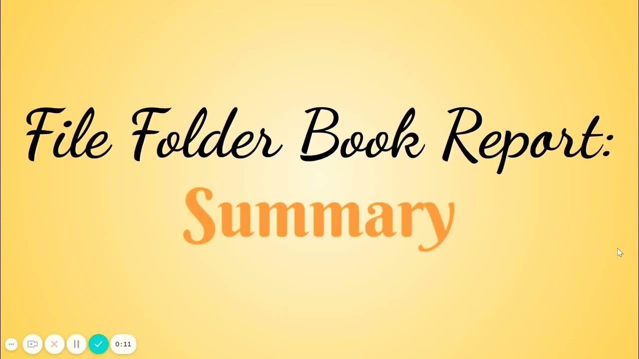 File Folder Book Report: Summary - YouTube