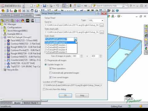 CAMWorks Tutorials by SolidProfessor - Creating Setup Sheets - YouTube
