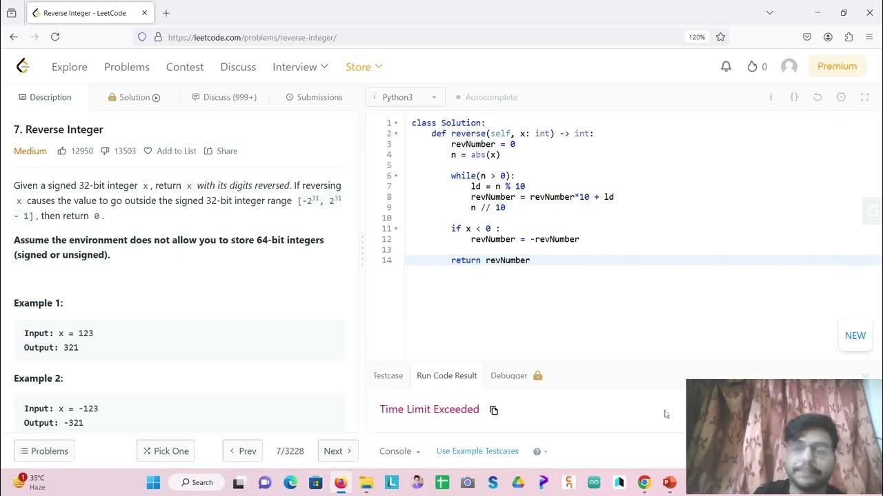 Reverse the given integer leetcode problem - YouTube