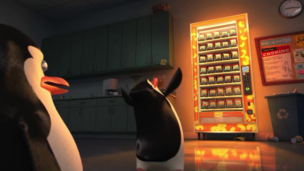 Penguins Of Madagascar (2014) Vending Machine Fail Clip - YouTube