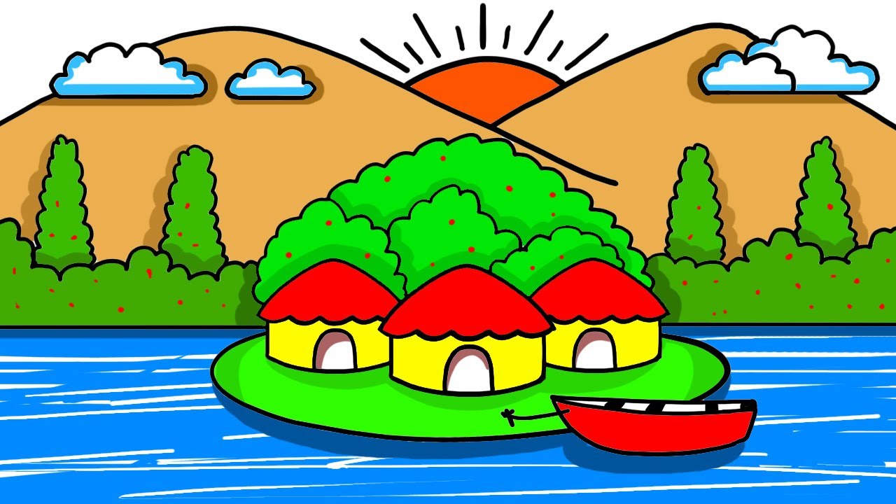 Easy 3D Scenery Drawing For Kids ️ - YouTube