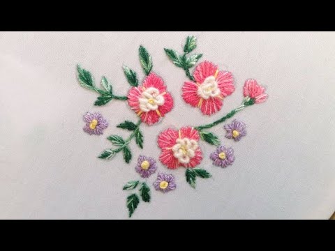 28-HAND EMROIDERY / simple and delicate embroidery design - YouTube