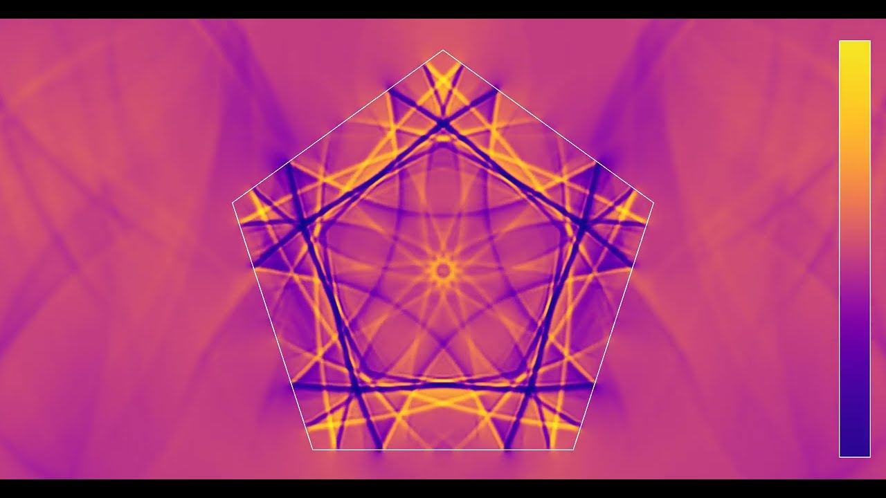 A circular wave escaping a pentagon - YouTube