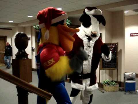 Mite-E-Ducts mascot FLEX dancing with Chick-fil-A Cow - YouTube