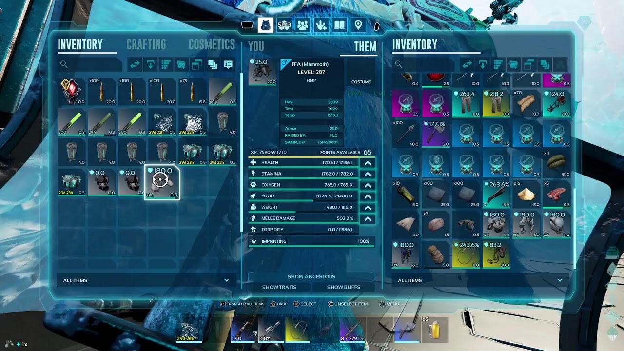 Doing 100 waves purple drops -Ark ascended PS5 - YouTube