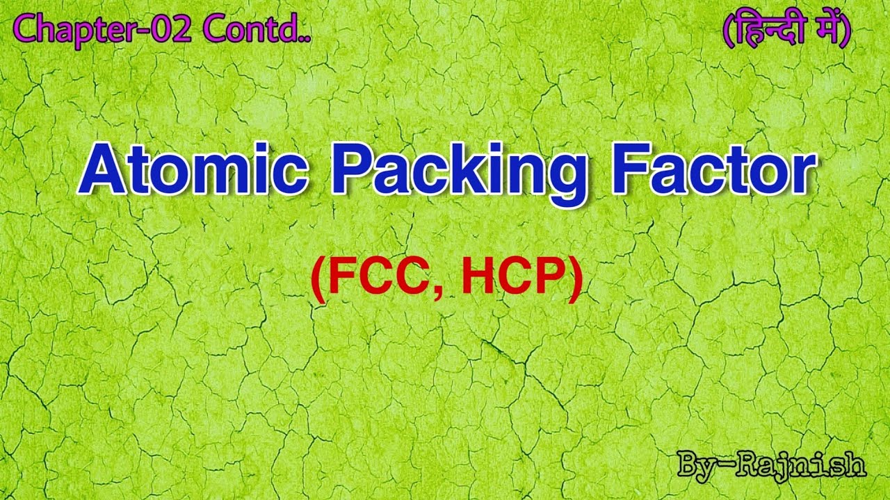 Atomic Packing Factor of FCC & HCP - YouTube