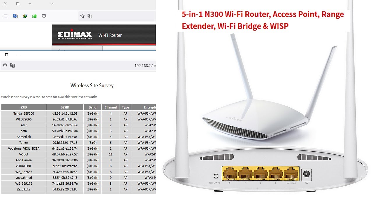 شرح أعدادات أكسس Access Point Range Extender Wi-Fi - EDIMAX - YouTube