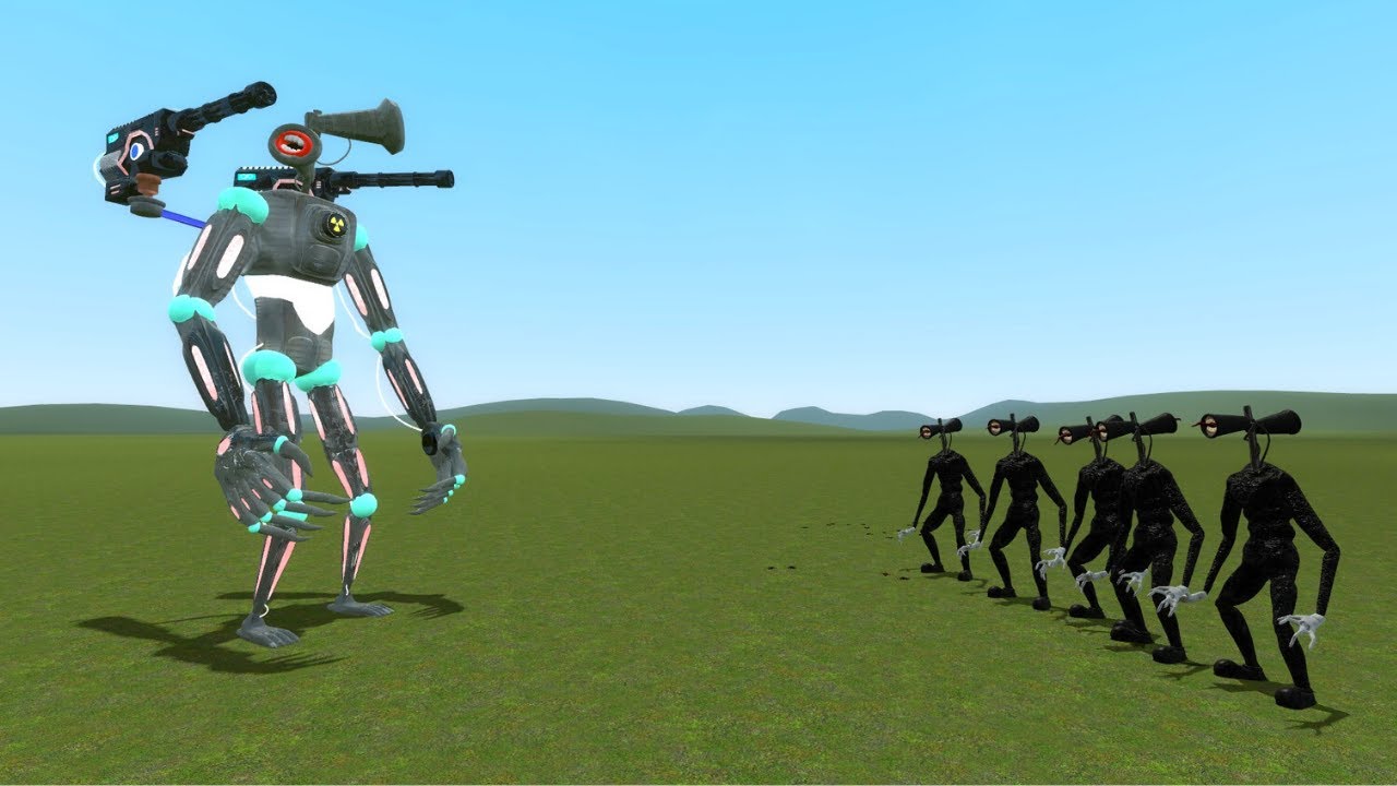 MECHA Siren Head vs Cartoon Siren Head Garry's Mod - YouTube