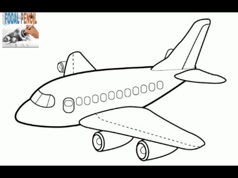 How to draw Boeing 737 for Kids ️ ️. Step by step tutorial. - YouTube