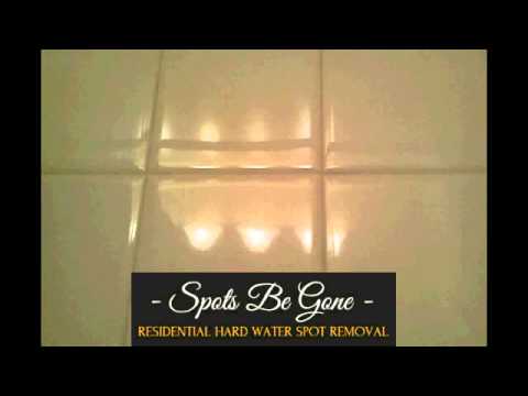 hard water spots removed from porcelain tile and sink - YouTube