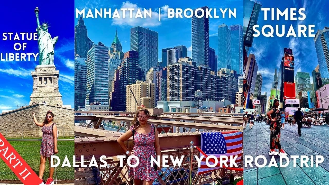 Dallas to New York RoadTrip | Part 2 | Statue of Liberty | Times Square ...