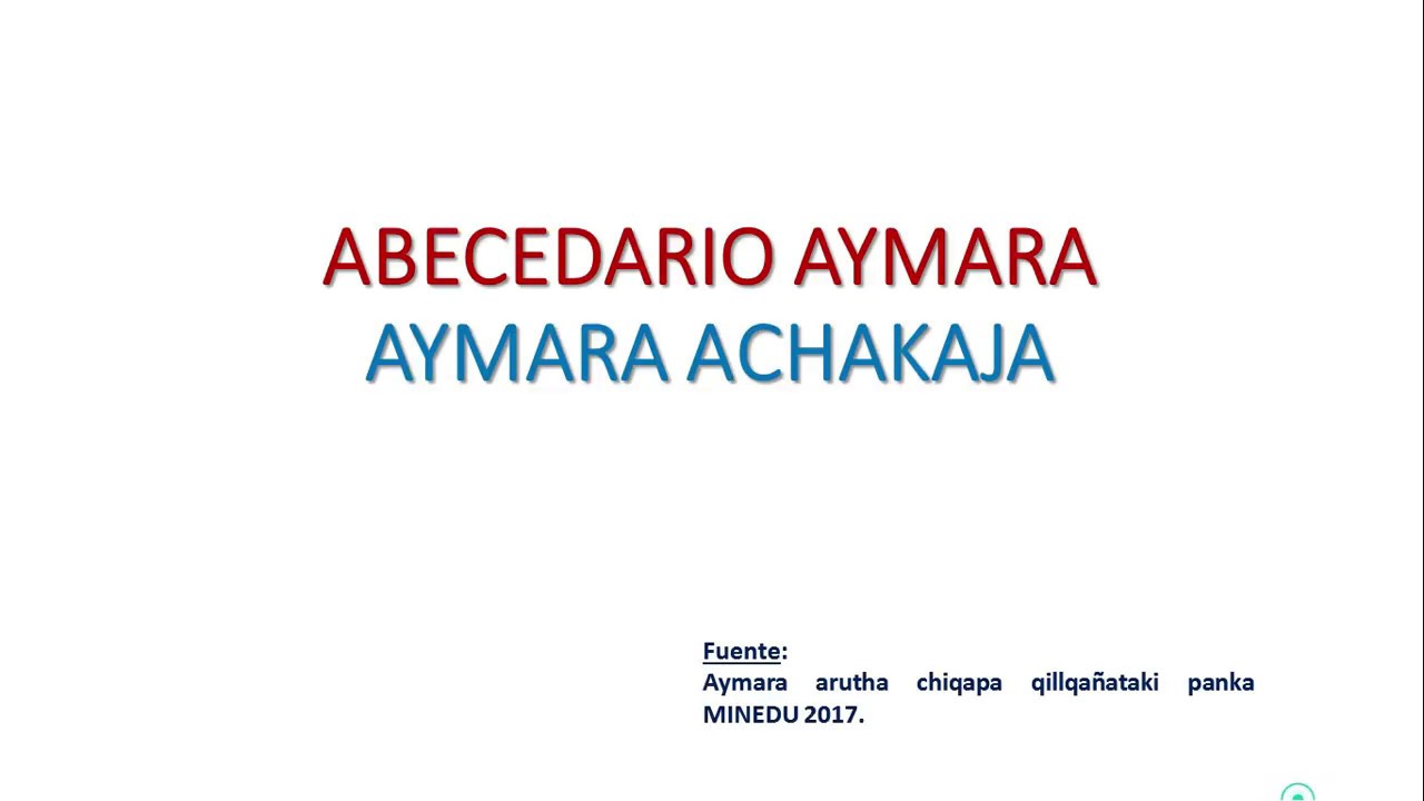 [Curso de aymara] ABECEDARIO AYMARA - YouTube