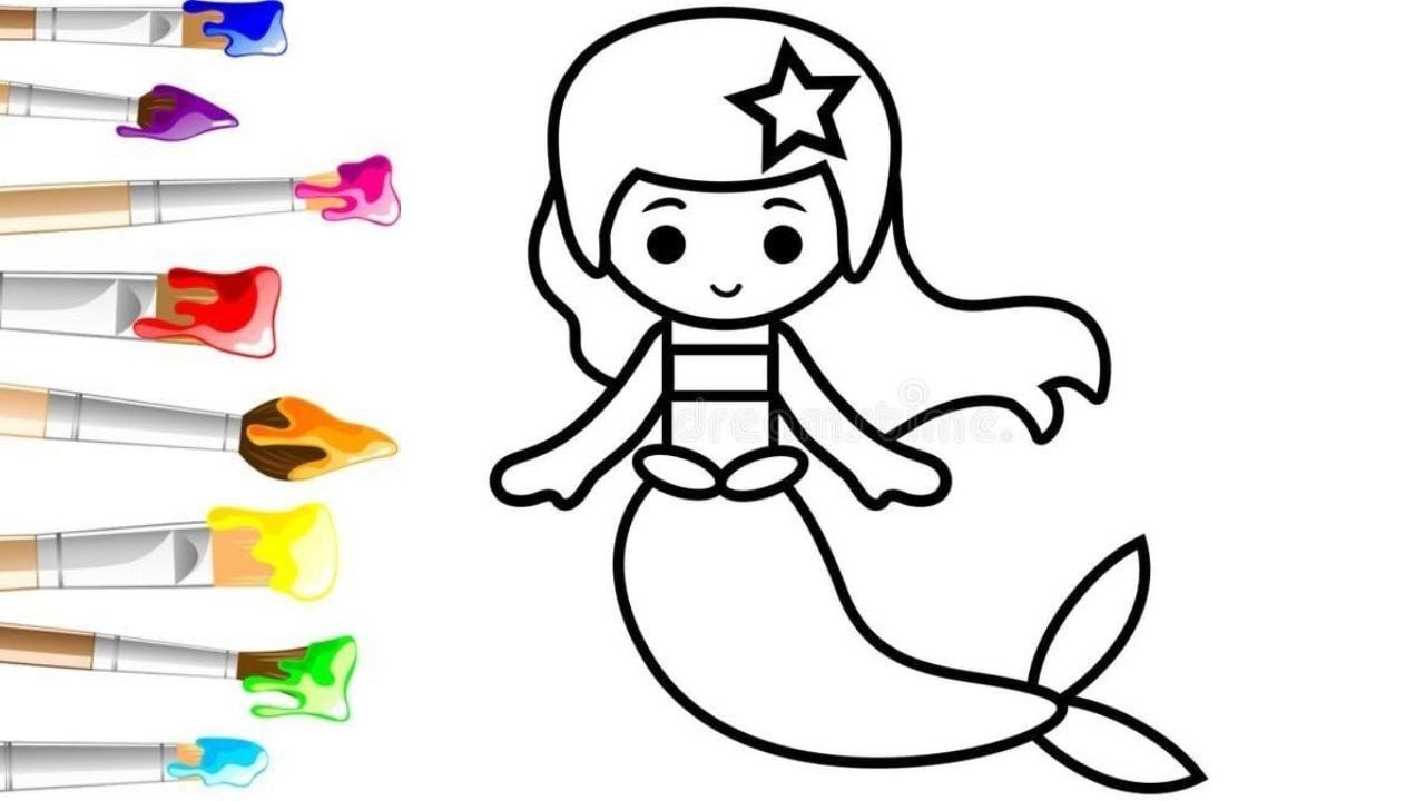 Mermaid.Coloring the mermaid.Coloring & Paiting for kids, Toddlers ...