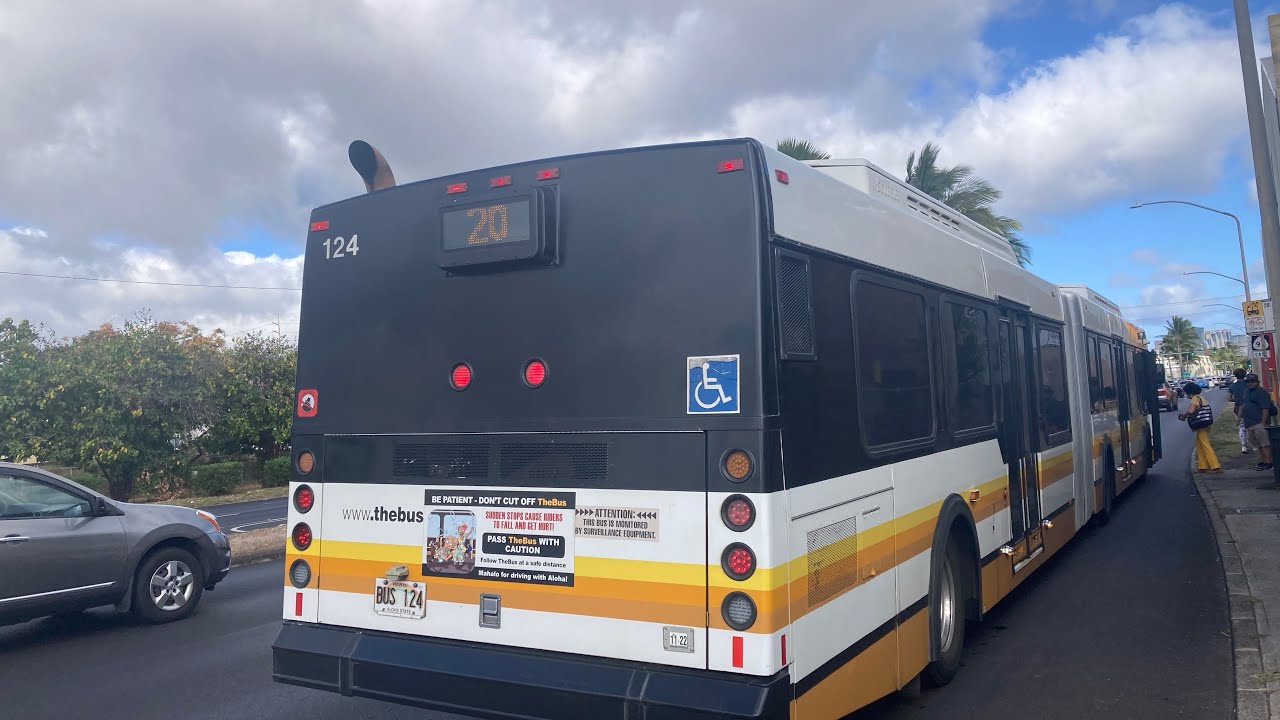 Honolulu TheBus Route 20 Waikiki Beach & Hotels, Bus 124 (Part 1) - YouTube