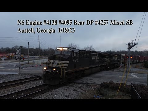 NS Engine #4138 #4095 Rear DP #4257 Mixed SB Austell, Georgia 1/18/23 ...