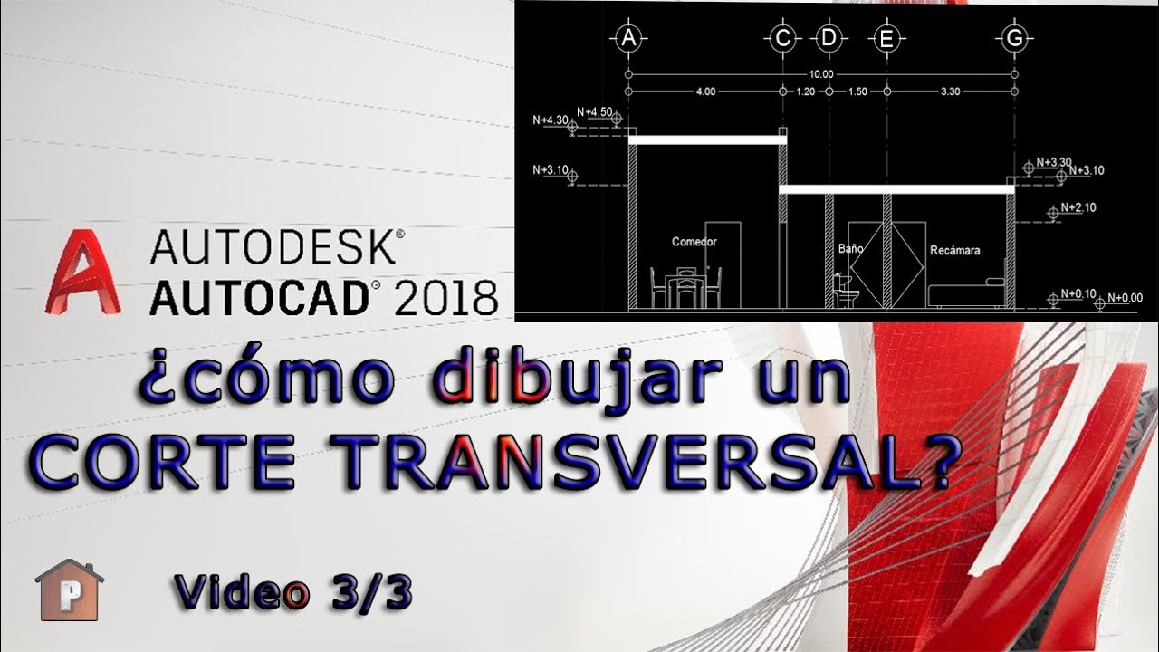 AUTOCAD 2018 - Cómo hacer un corte de un plano arquitectónico 3/3 - YouTube
