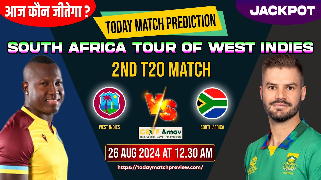 WI vs RSA 2nd T20 Match Prediction Today | WI vs SA 100% Sure Toss ...