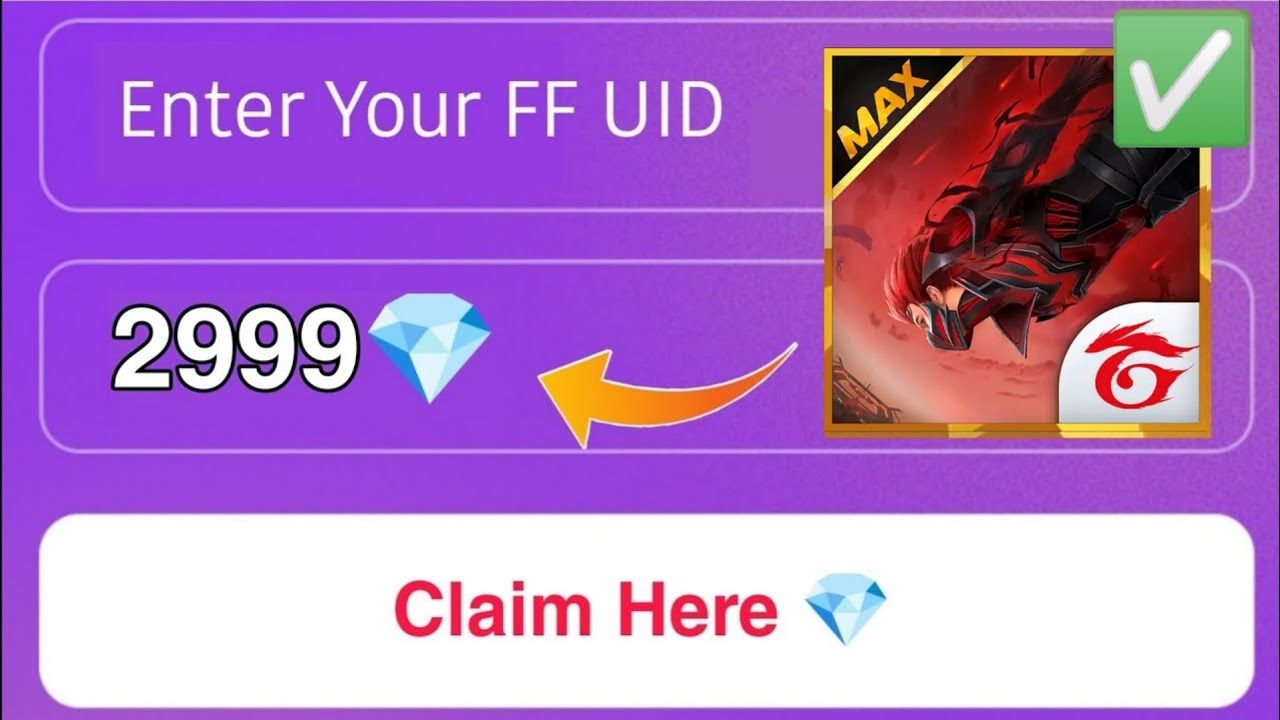 Enter Uid & Claim 2999💎 Free In Free Fire Max ! Free Fire Max Free ...