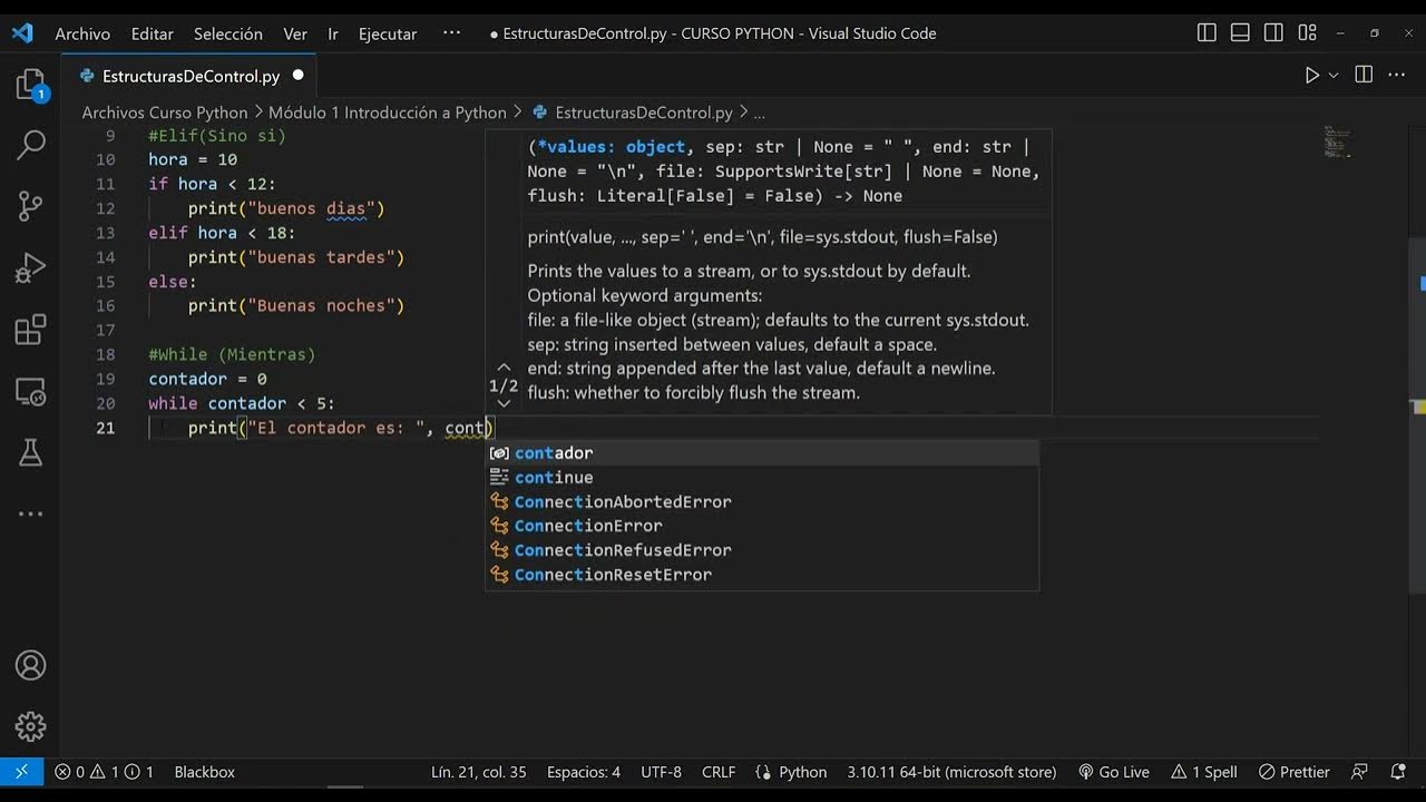 Curso de Python 10 - Estructuras de control y Condicionales - YouTube
