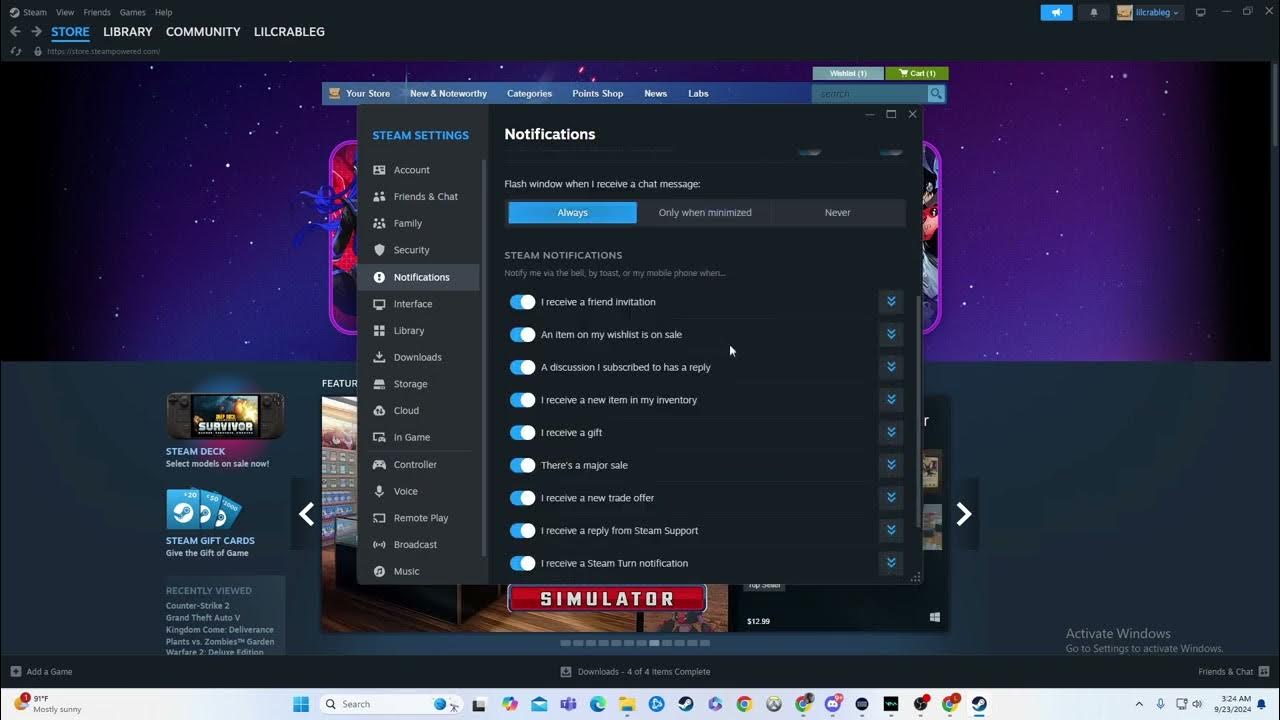 How to Turn Off/On Notifications on Steam - YouTube