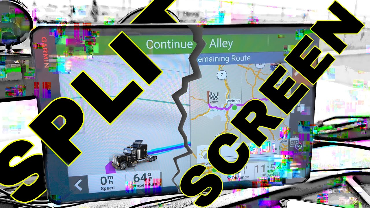 Split screen view on the Garmin Dezl OTR 1010 - YouTube