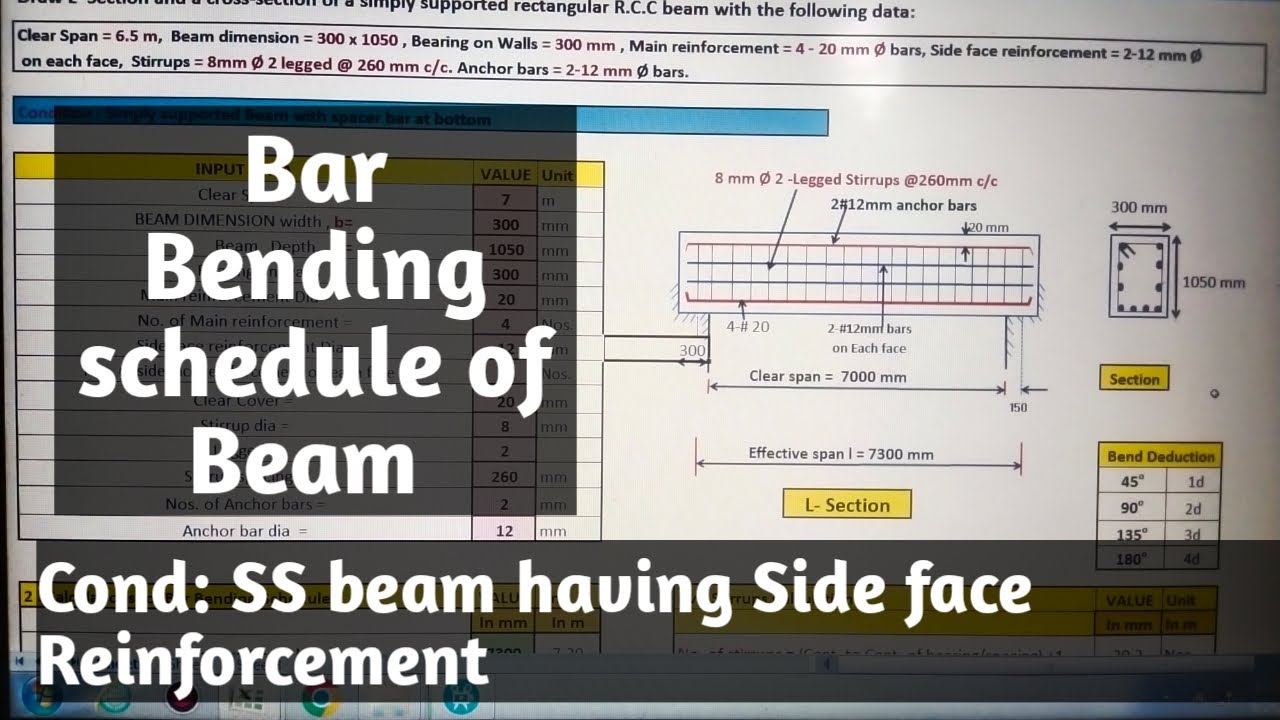 BBS OF BEAM HAVING SIDE FACE REINFORCEMENT - YouTube