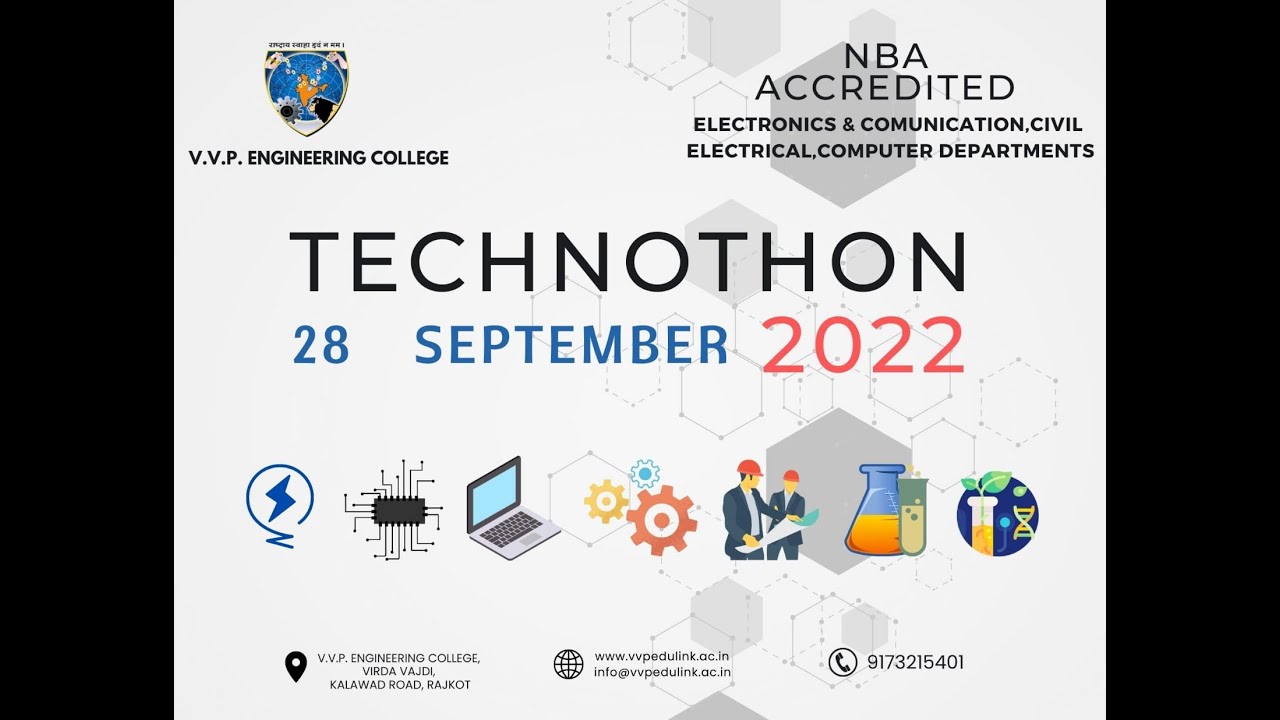 Technothon 2022 @ V.V.P. Engineering College, Rajkot. - YouTube