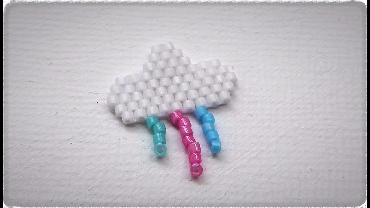 DIY bead cloud charm (beginner tutorial) using brick stitch - YouTube