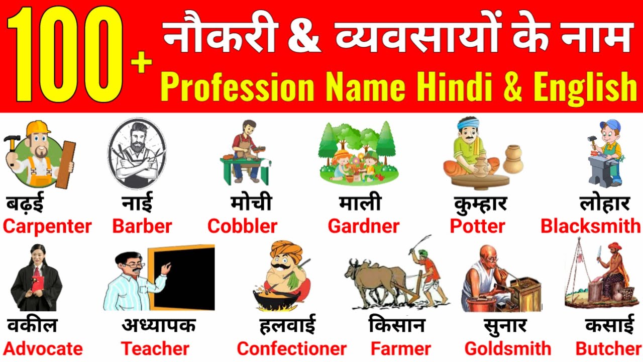 100 Profession name, 100 Profession name with picture, नौकरी व ...