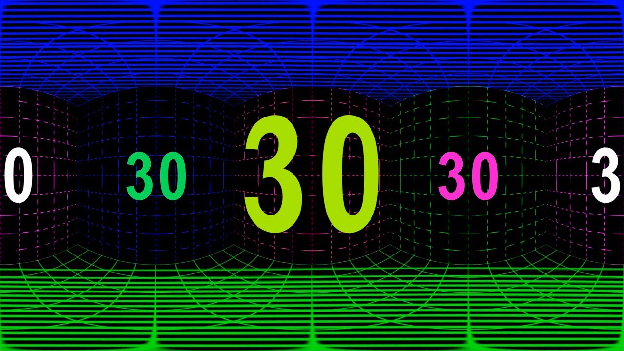 30 sec COUNTDOWN TIMER ( v 630 ) with VOICE 10 to 0 - 360 grad video VR ...