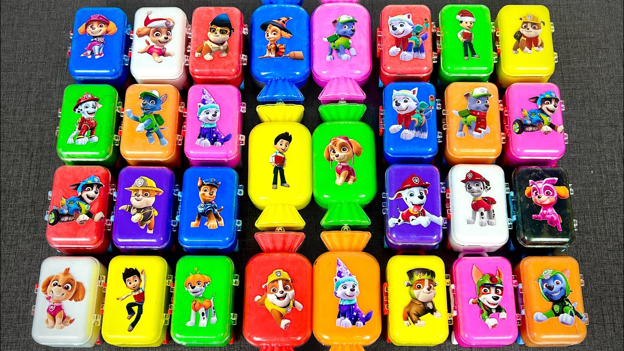 Paw Patrol Slime & Clay Surprise! Marshall, Skye, Chase Found in Candy ...