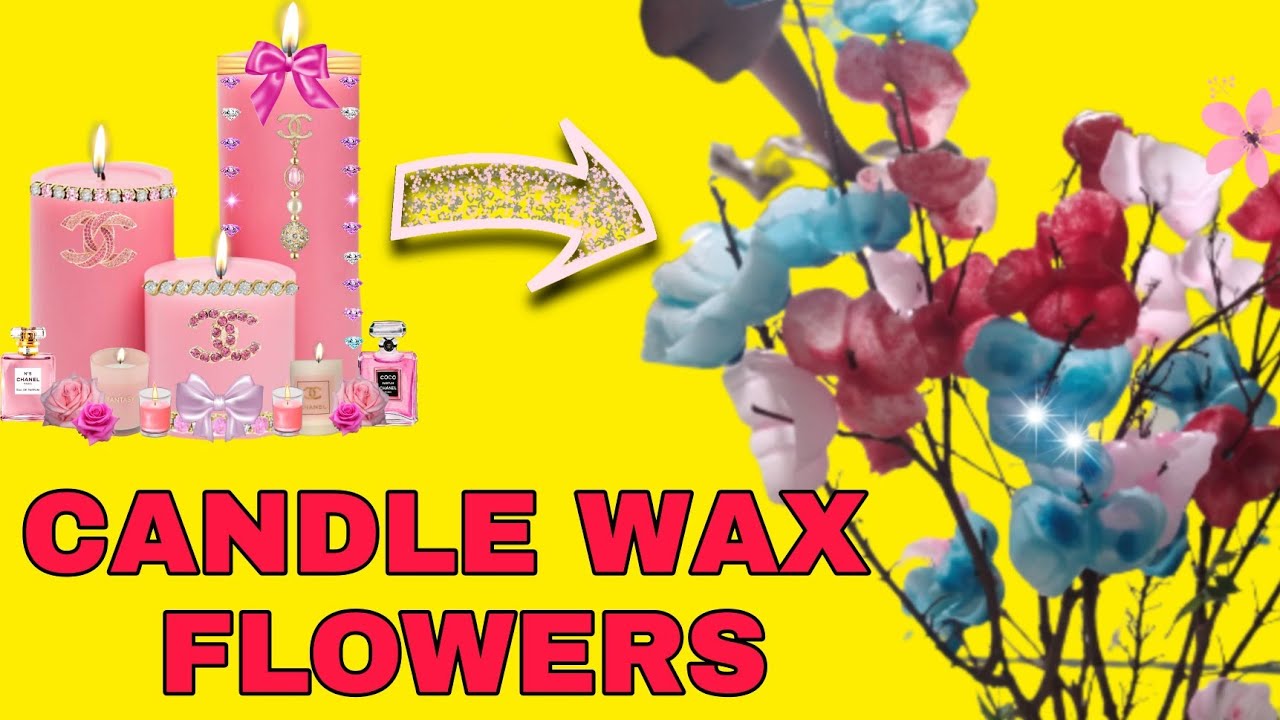DIY/ CANDLE WAX FLOWERS/WAX FLOWER/EASY CANDLE FLOWER MAKING - YouTube
