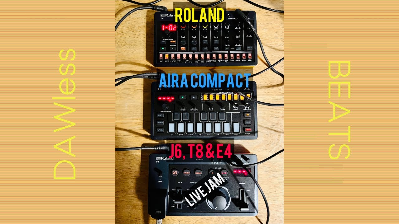 Synth pop DAWless live jam on the Roland Aira Compact J6, T8 & E4 - YouTube