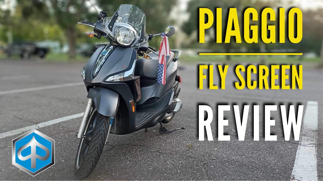 OEM Piaggio Sport Style Fly Screen Windshield Review | Piaggio Liberty ...