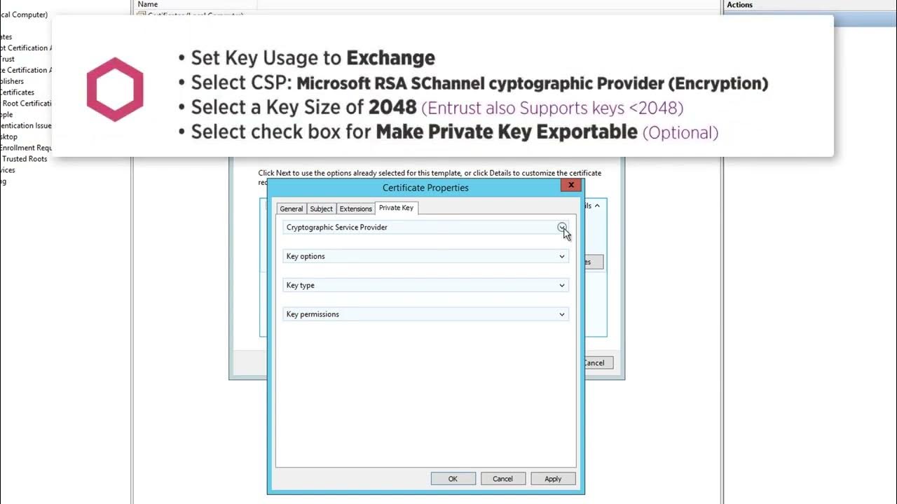 How to Create a Certificate Signing Request CSR in Microsoft Management Console MMC - YouTube