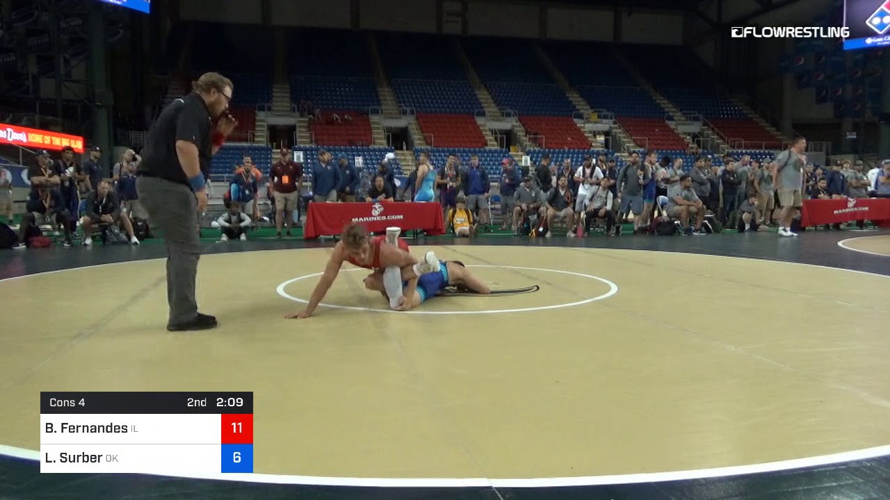 160 Lbs Cons 4 Baylor Fernandes Illinois Vs Luke Surber Oklahoma - YouTube