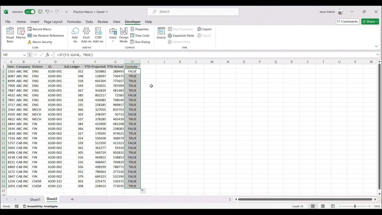 Gateworld Solutions - Macro If Statement Boolean Pivot Table - YouTube