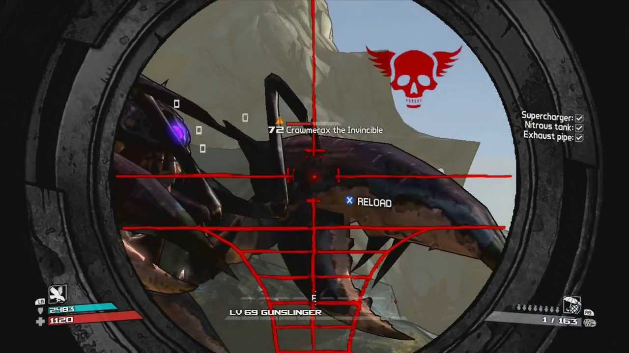 Borderlands Crawmerax the invincible solo Mordecai Level 69 - YouTube