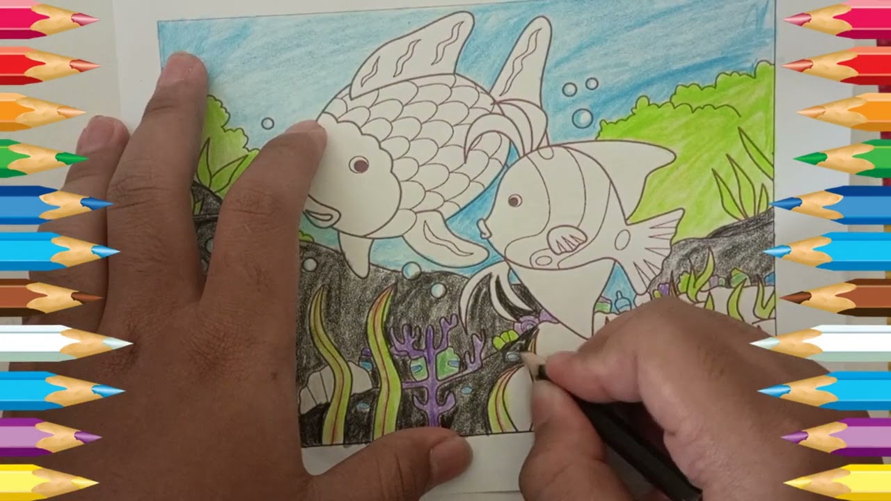 Coloring Fish Cartoon | Coloring Fish Video | Coloring Pages for Kids ...